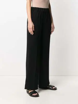 Alberto Biani Flared Crepe Trousers - Black