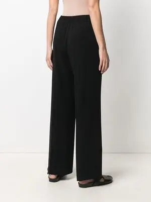 Alberto Biani Flared Crepe Trousers - Black