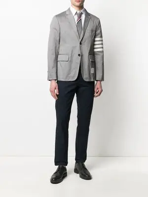 Thom Browne Button-down Rwb Detail Shirt - White