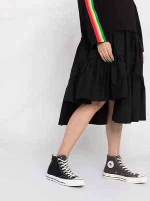 Palm Angels Asymmetric Long-sleeve Dress