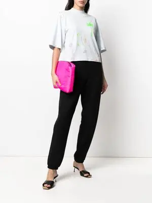 Palm Angels Paint Splatter Palm Tree Print T-shirt
