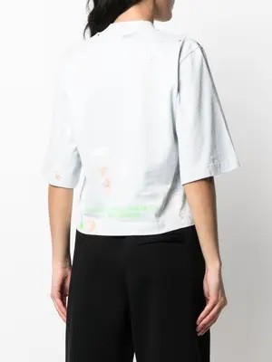 Palm Angels Paint Splatter Palm Tree Print T-shirt