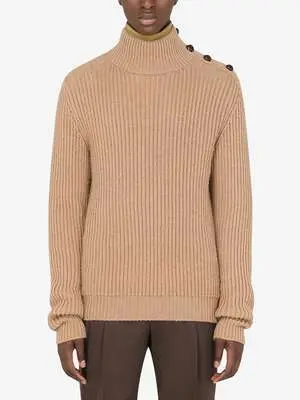 Dolce & Gabbana Rollneck Camel Hair Jumper
