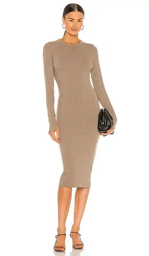 WSLY The Rivington Long Sleeve Dress In Brown