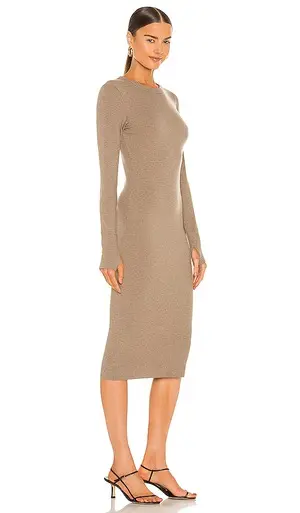 WSLY The Rivington Long Sleeve Dress In Brown
