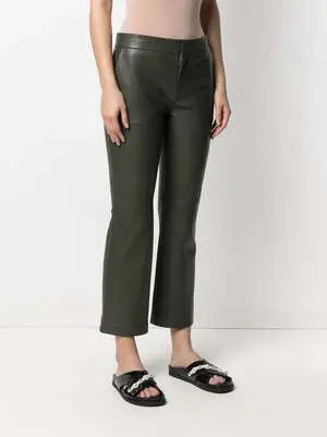Red Valentino Cropped Leather Trousers