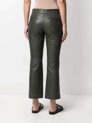 Red Valentino Cropped Leather Trousers
