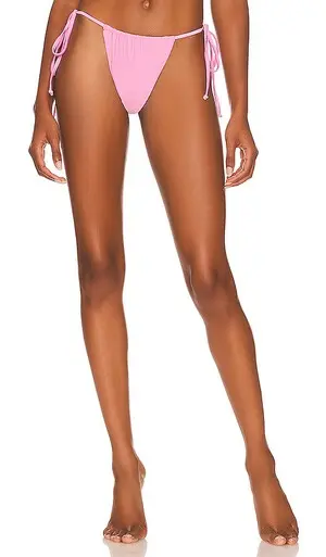 Frankies Bikinis Tia Ribbed Bikini Bottom Distorted Pink