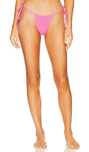 Frankies Bikinis Tia Ribbed Bikini Bottom Hot Pink