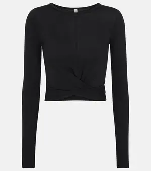 Alo Yoga Cover Knit Crop Top - Black