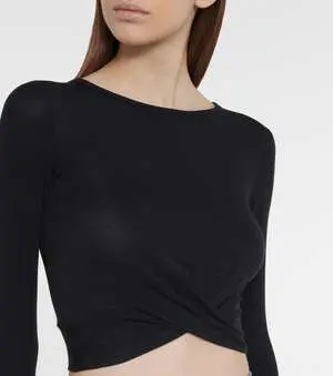 Alo Yoga Cover Knit Crop Top - Black