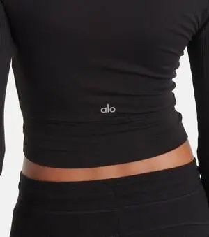 Alo Yoga Cover Knit Crop Top - Black