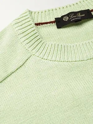 Loro Piana Cotton And Silk-blend Sweater - Green