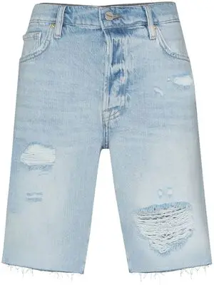 FRAME Le Slouch Distressed Bermuda Shorts