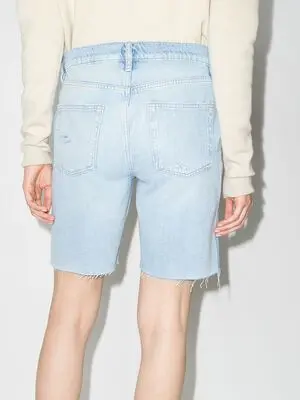 FRAME Le Slouch Distressed Bermuda Shorts