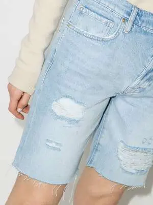 FRAME Le Slouch Distressed Bermuda Shorts