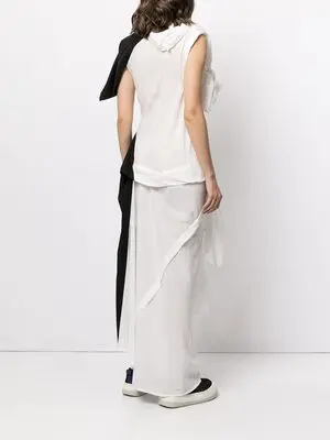 Yohji Yamamoto Colour-block Asymmetric Maxi Dress
