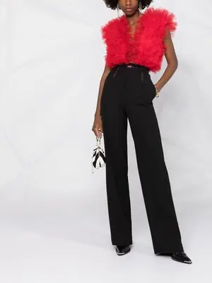 Alchemy Fashions X Lia Aram Ruffled-trim Bodysuit - Red