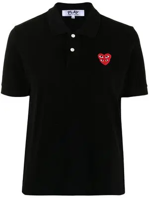Play Comme Des Garcon Logo-patch Polo Shirt