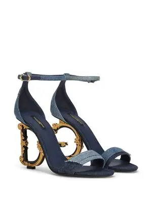 Dolce & Gabbana 105mm Dg Heel Patchwork Sandals - Blue