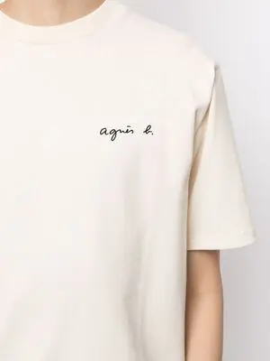 AGNÈS B. Embroidered Logo Print T-shirt