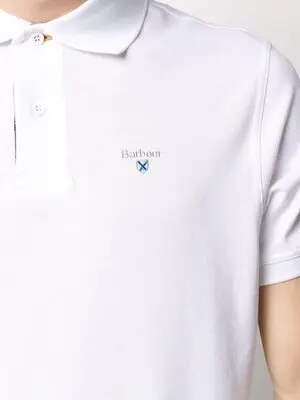 Barbour Logo Embroidered Polo Shirt - White