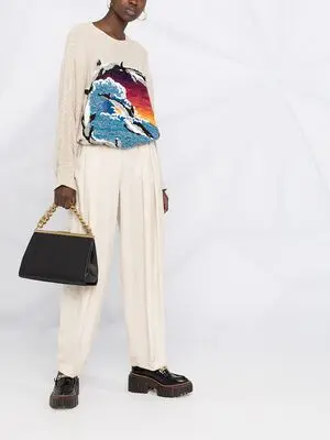 Stella McCartney Dolphin Scene Intarsia Oversized Jumper