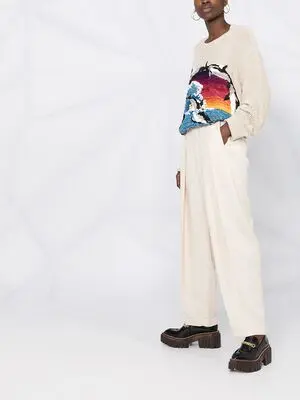 Stella McCartney Dolphin Scene Intarsia Oversized Jumper