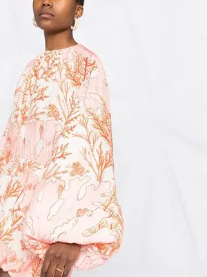 Stella McCartney Coral-print Puffball Mini-dress