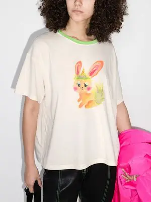 We11Done Bunny Graphic T-shirt - Neutrals
