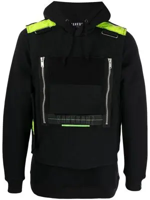 SANKUANZ Layered Hoodie With Reflective Details