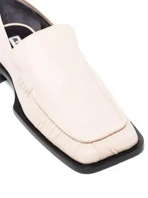 Jil Sander Nikky Square-Toe Loafers - Neutrals | Editorialist