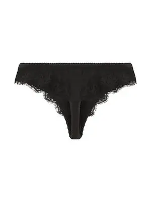 Dolce & Gabbana Lace-trim Satin Thong