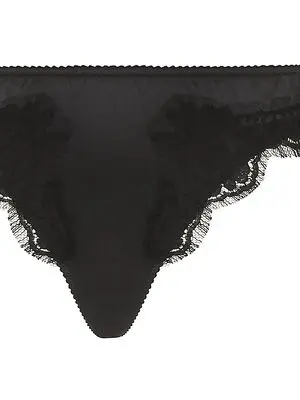 Dolce & Gabbana Lace-trim Satin Thong