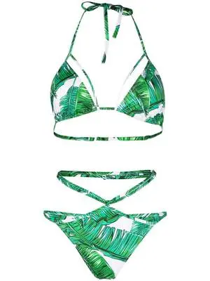 NOIRE SWIMWEAR Jungle-print Isla Bikini - Green
