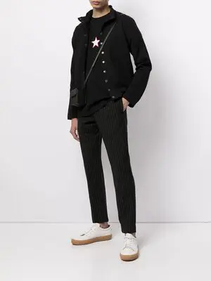 AGNES B. Nacre Snap-button Cotton Cardigan