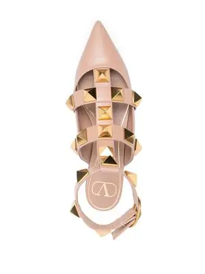 Valentino Garavani Roman Stud Ballerina Flats - Neutrals