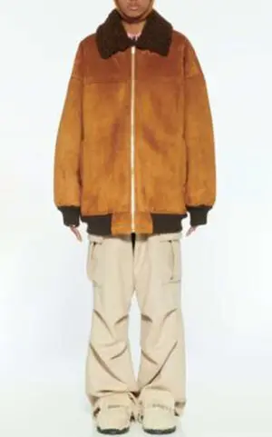 Miu Miu Shearling-trimmed Jacket - Brown