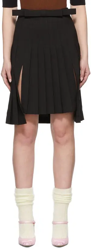 SHUSHU/TONG SHUSHU/TONG SSENSE Exclusive Black Split Pleated Skirt - Ut152ba100