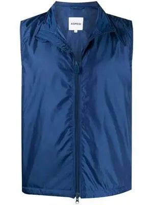 Aspesi Zipped-up Gilet - Blue