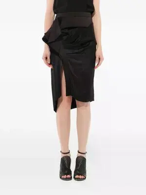 Givenchy Asymmetric Draped Midi Skirt - Black