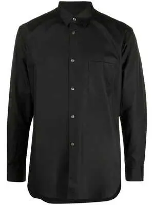 Comme Des Garçons Pointed Collar Cotton Shirt - Black