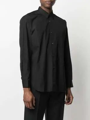 Comme Des Garçons Pointed Collar Cotton Shirt - Black
