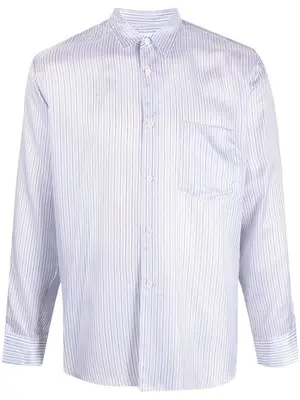 Comme Des Garçons Vertical Stripe-print Shirt - White