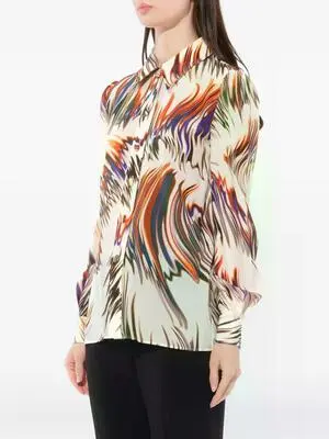 Givenchy Long Sleeve Printed Silk Shirt