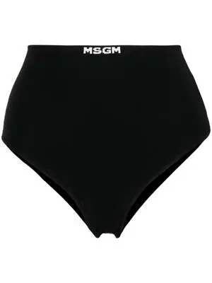 MSGM Knitted Logo Waistband Briefs - Black