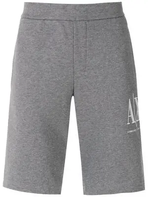 Armani Exchange Logo-embroidered Track Shorts - Grey