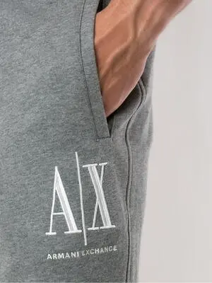 Armani Exchange Logo-embroidered Track Shorts - Grey