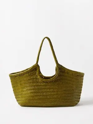 Dragon Diffusion Dragon Diffusion - Nantucket Large Woven-leather Basket Bag - Womens - Green - Green