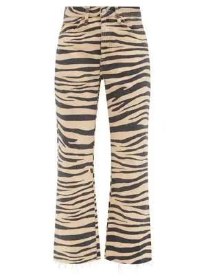 RE/DONE Re/Done - 70s Tiger-print Flared-leg Jeans - Womens - Animal - Animal